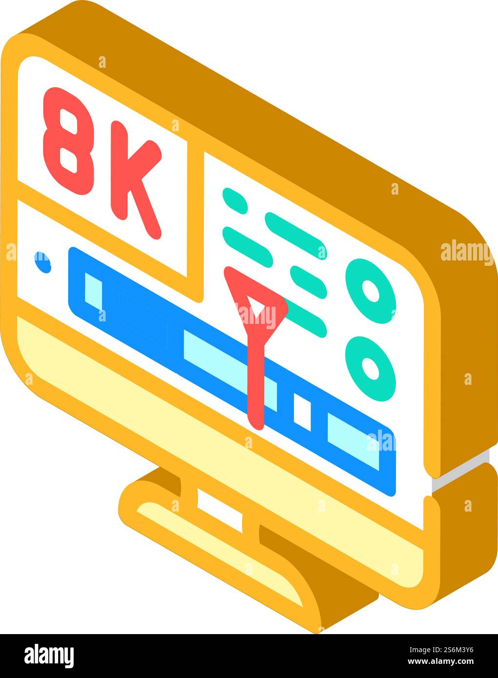 processing video quality isometric icon vector. processing video ...