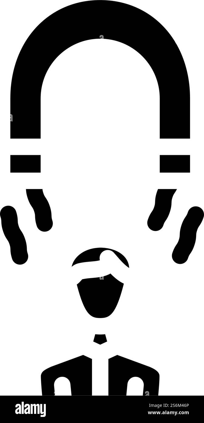 magnet people glyph icon vector. magnet people sign. isolated contour ...