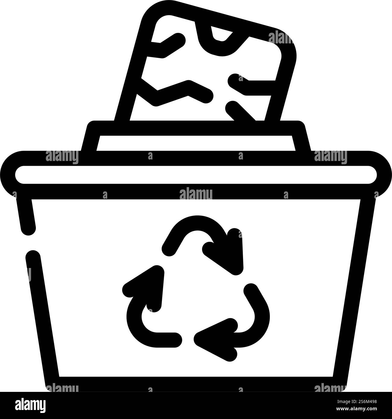 reuse solid waste line icon vector. reuse solid waste sign. isolated ...