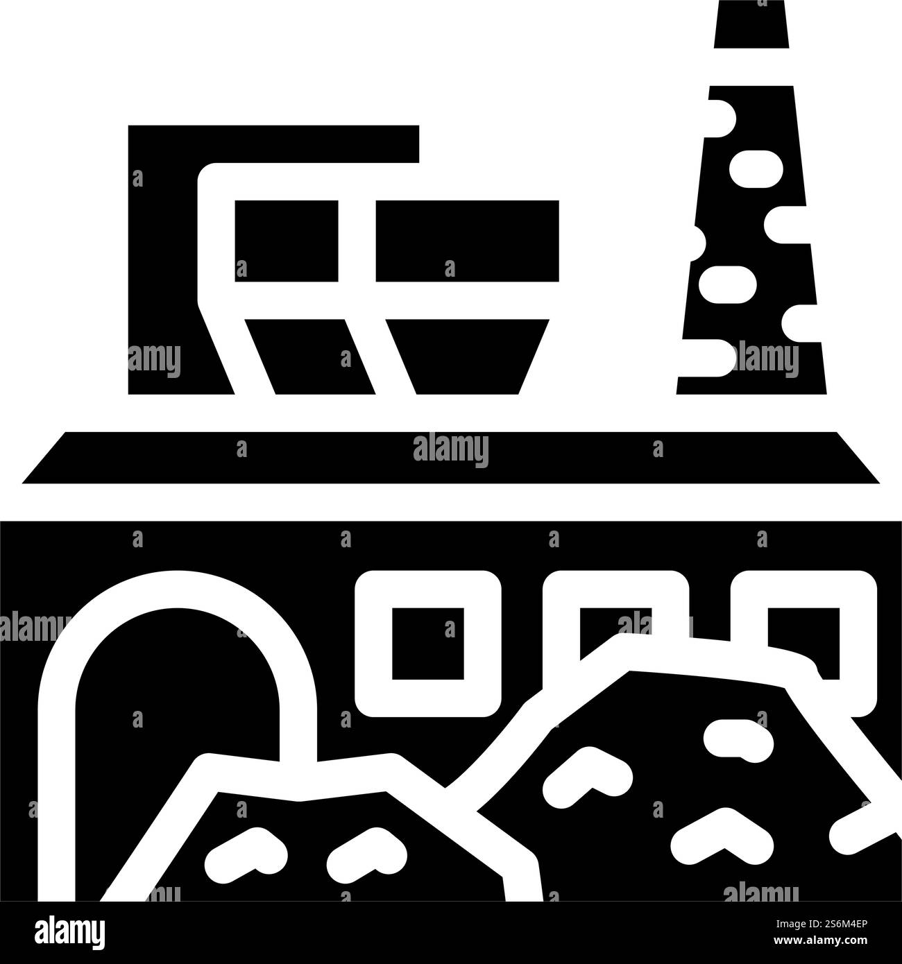 industrial processing solid waste glyph icon vector. industrial ...