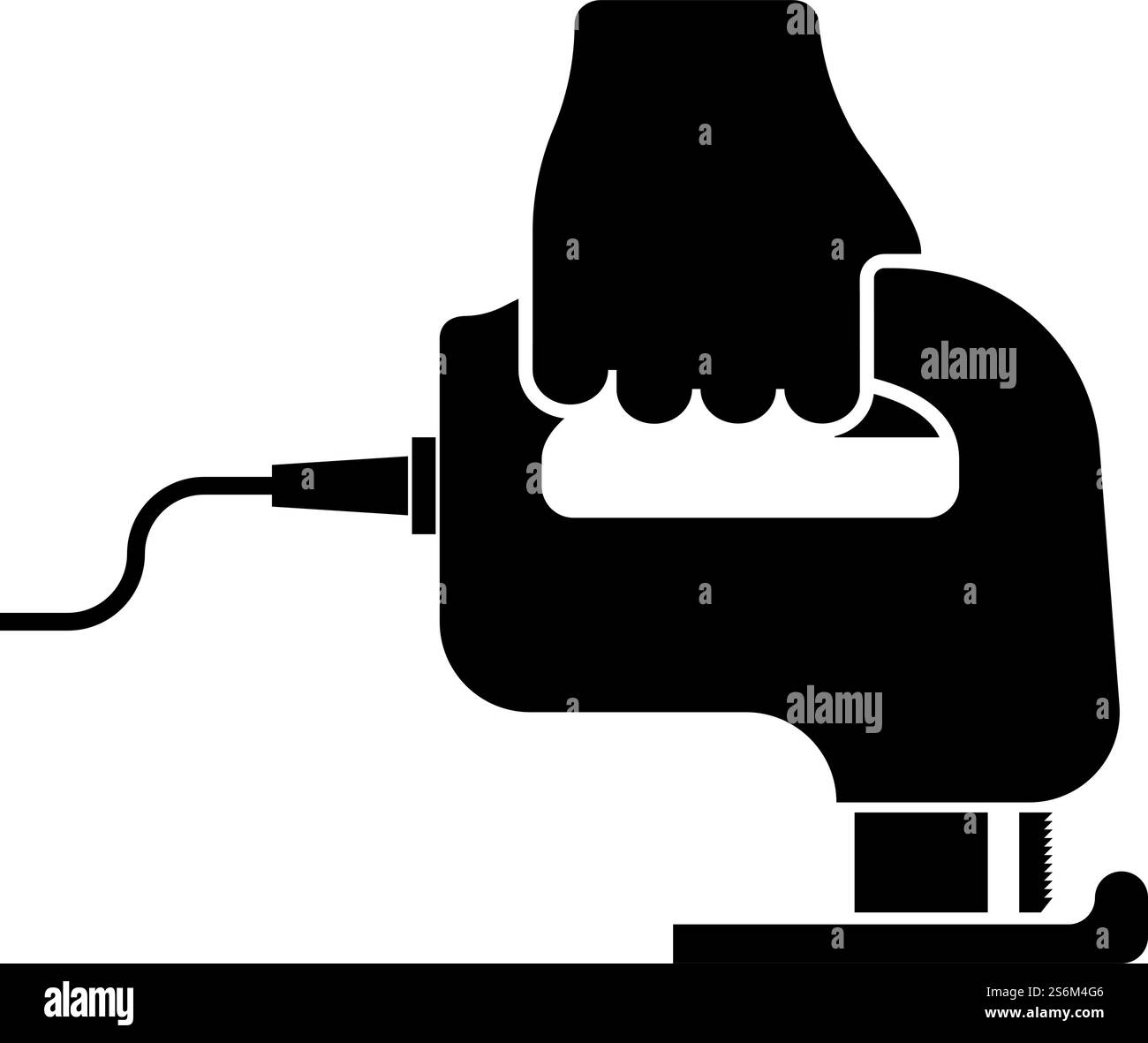 Power tools in hand Black and White Stock Photos & Images - Alamy