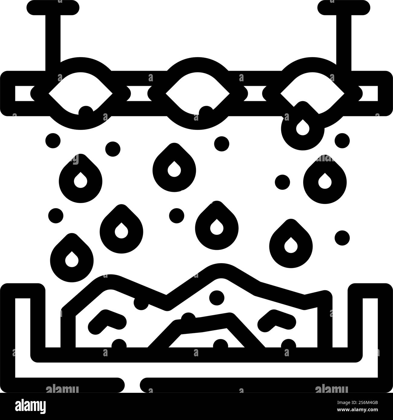 chemical treatment solid waste line icon vector. chemical treatment ...