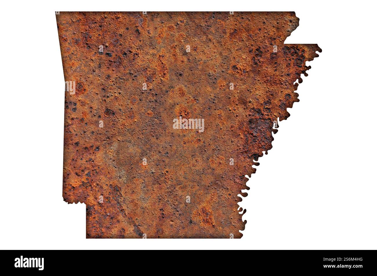 Map of Arkansas on rusty metal Stock Photo - Alamy