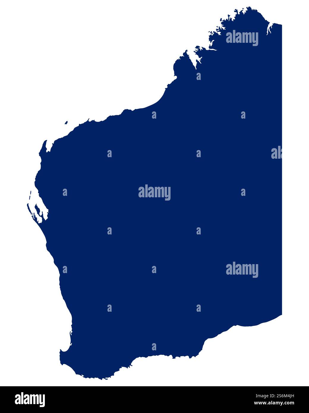 Map of Western Australia in blue color Stock Photo - Alamy
