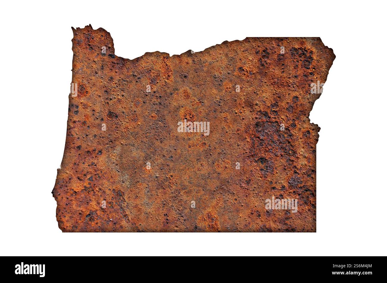 Map of Oregon on rusty metal Stock Photo - Alamy