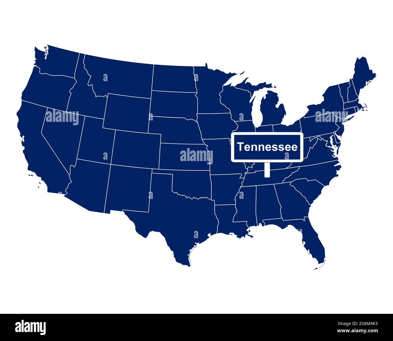 Tennessee map on road hi-res stock photography and images - Alamy