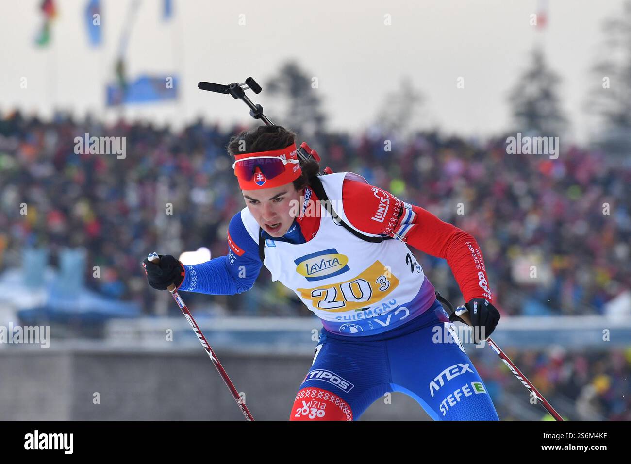 RUHPOLDING, GERMANY - JANUARY 17: Artur Iskhakov of Slovakia competes ...
