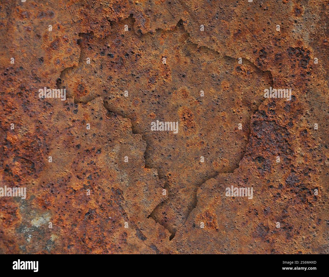 Map of Brazil on rusty metal Stock Photo - Alamy