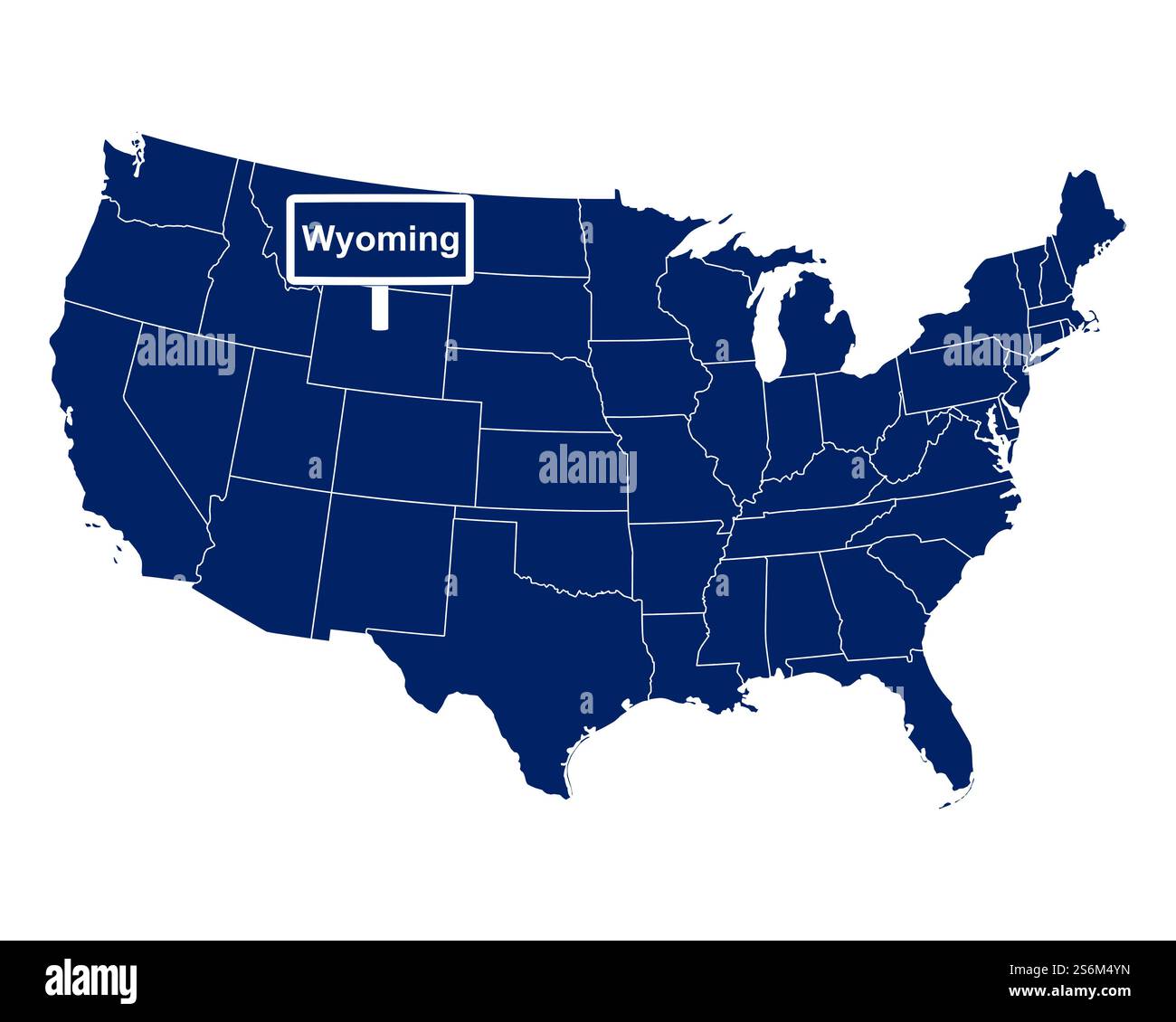 State of wyoming map usa Cut Out Stock Images & Pictures - Alamy