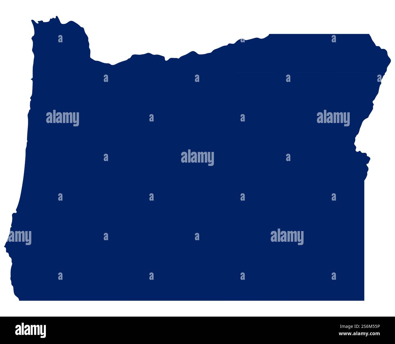 Map of Oregon in blue color Stock Photo - Alamy