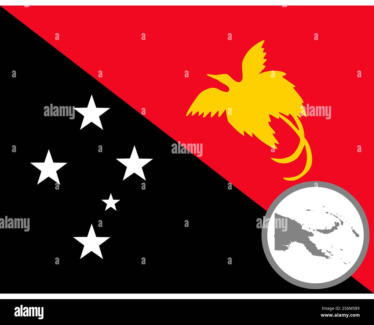 Flag and map of Papua New Guinea Stock Photo - Alamy