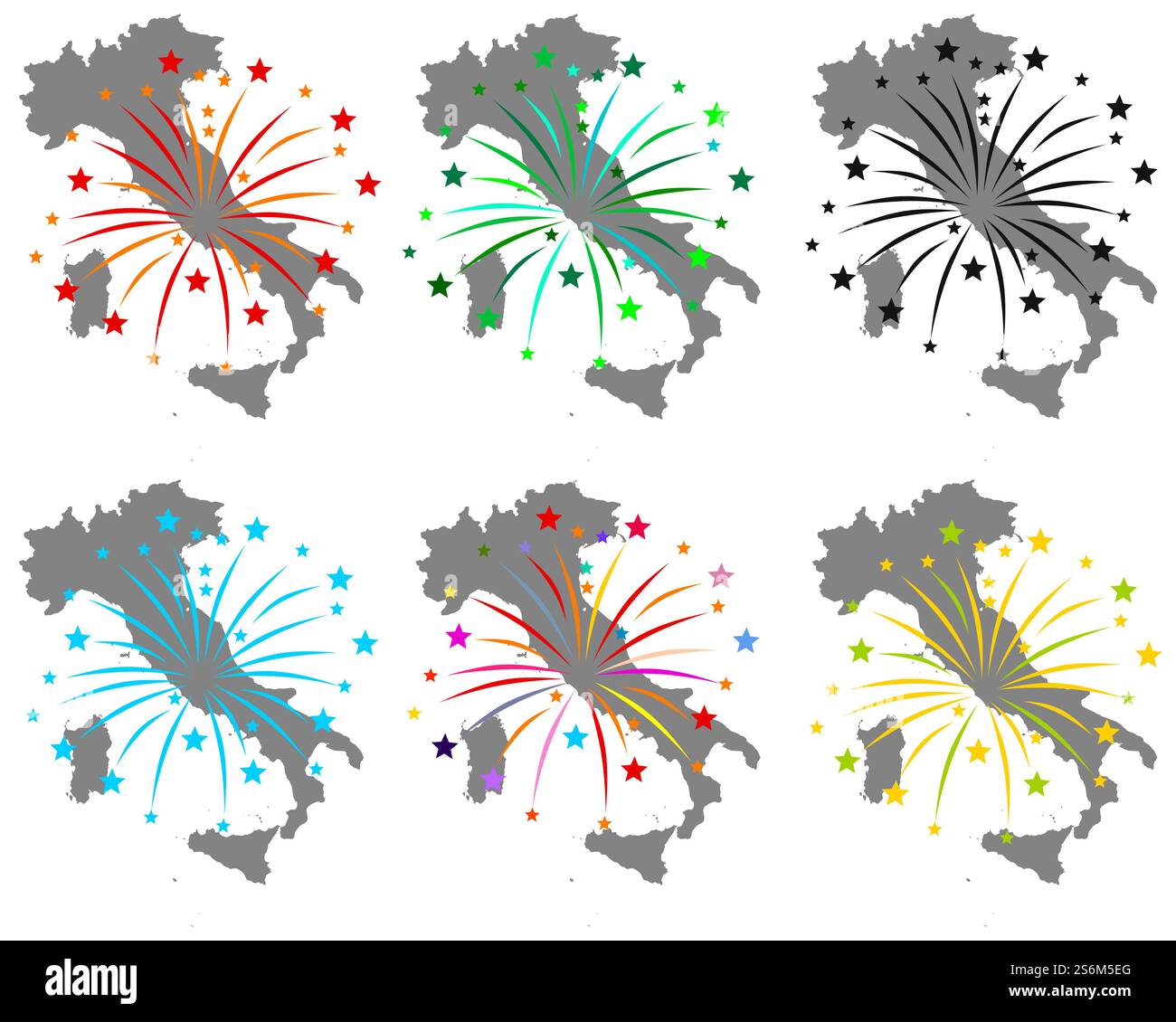 Maps of Italy with fireworks Stock Photo - Alamy
