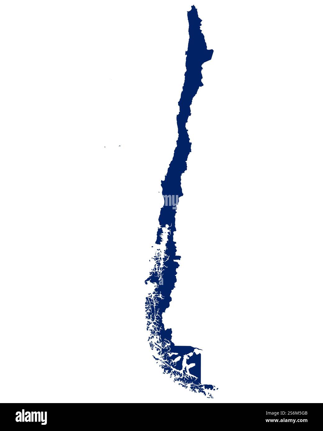Map of Chile in blue color Stock Photo - Alamy