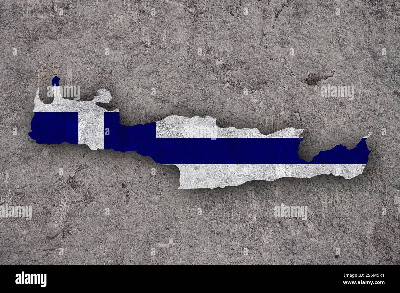 Map and flag of Crete on weathered concrete Stock Photo - Alamy