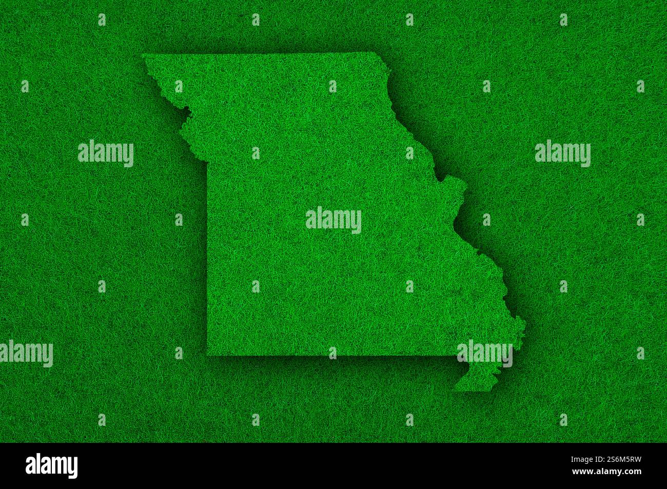 Map of Missouri on green felt Stock Photo - Alamy