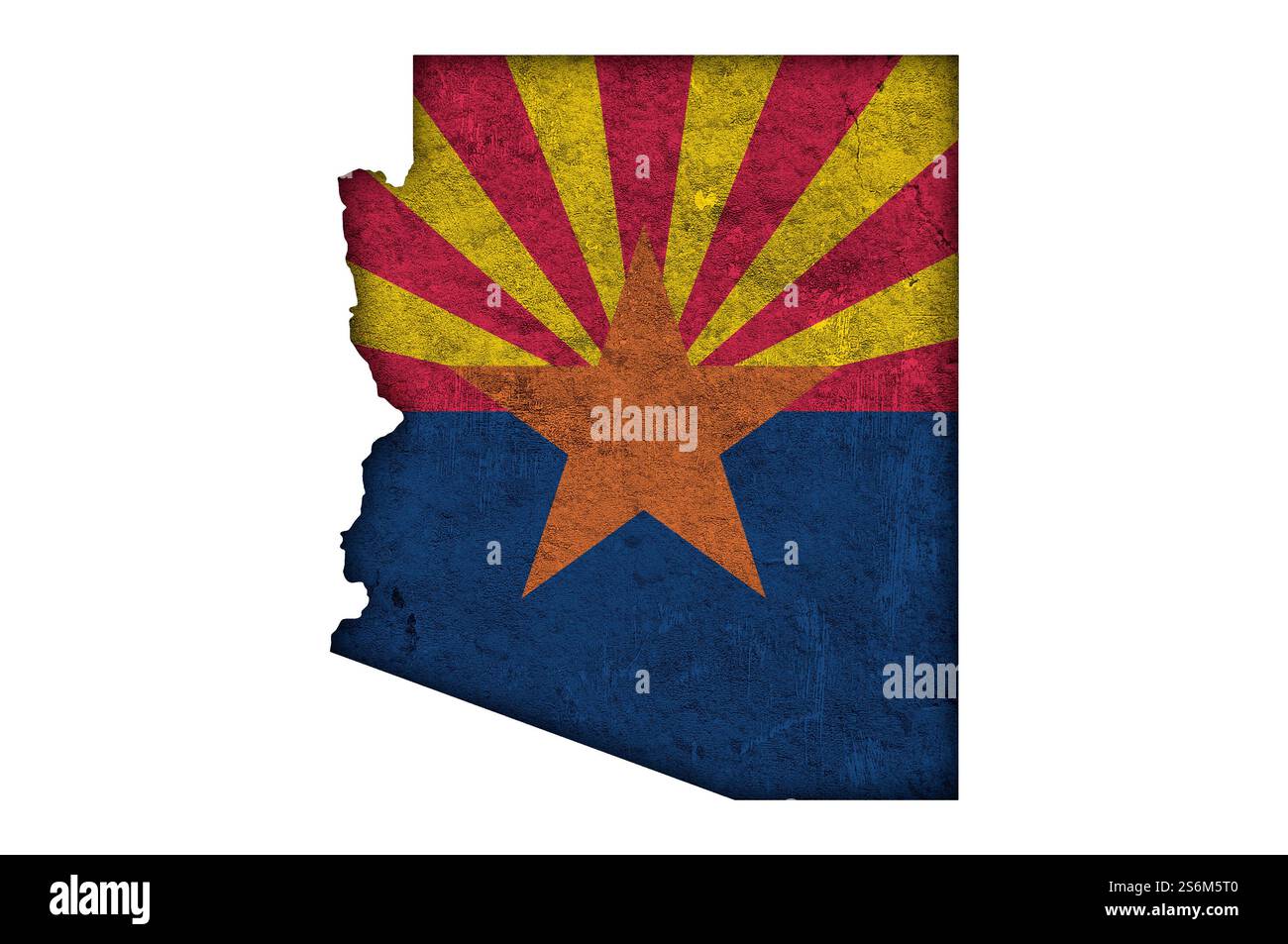 Map and flag of Arizona on weathered concrete Stock Photo - Alamy