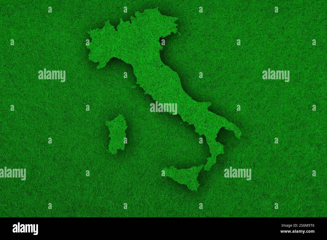 Map of Italy on green felt Stock Photo - Alamy