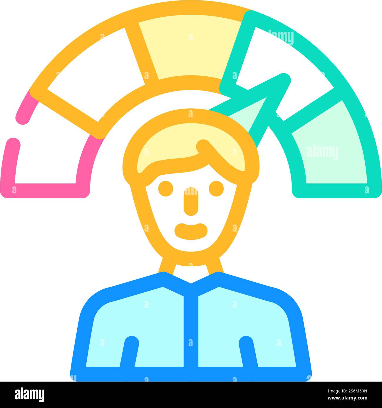positive employee level color icon vector. positive employee level sign ...