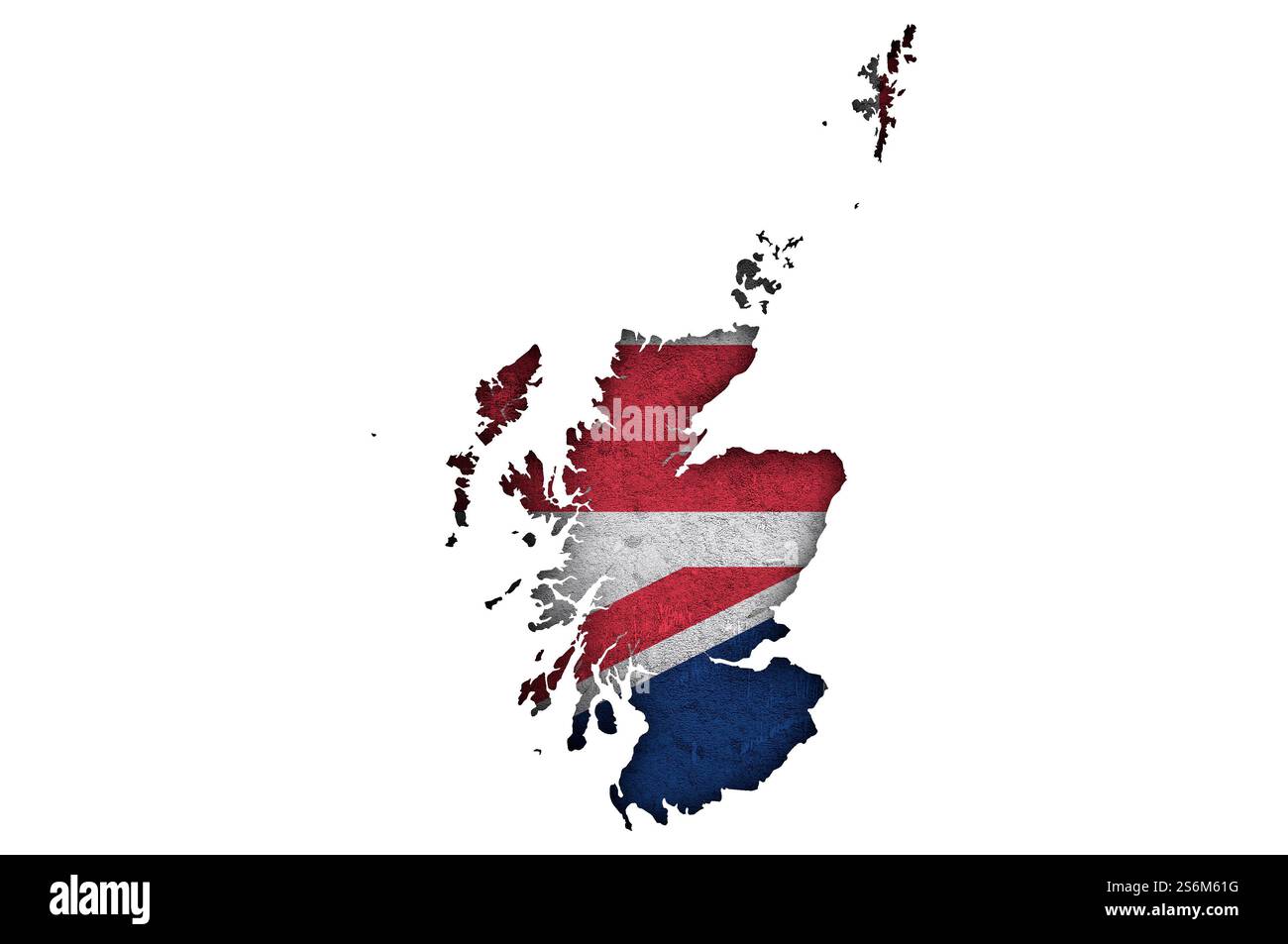 Map and flag of Scotland on weathered concrete Stock Photo - Alamy