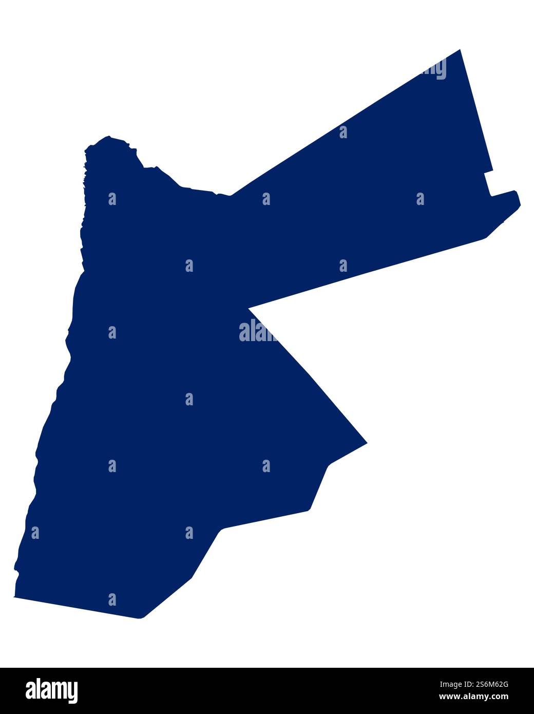 Map of Jordan in blue color Stock Photo - Alamy