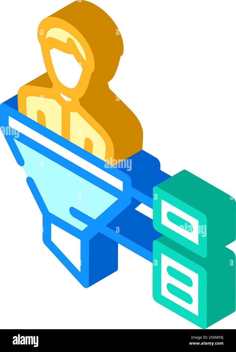 funnel candidate isometric icon vector. funnel candidate sign. isolated ...