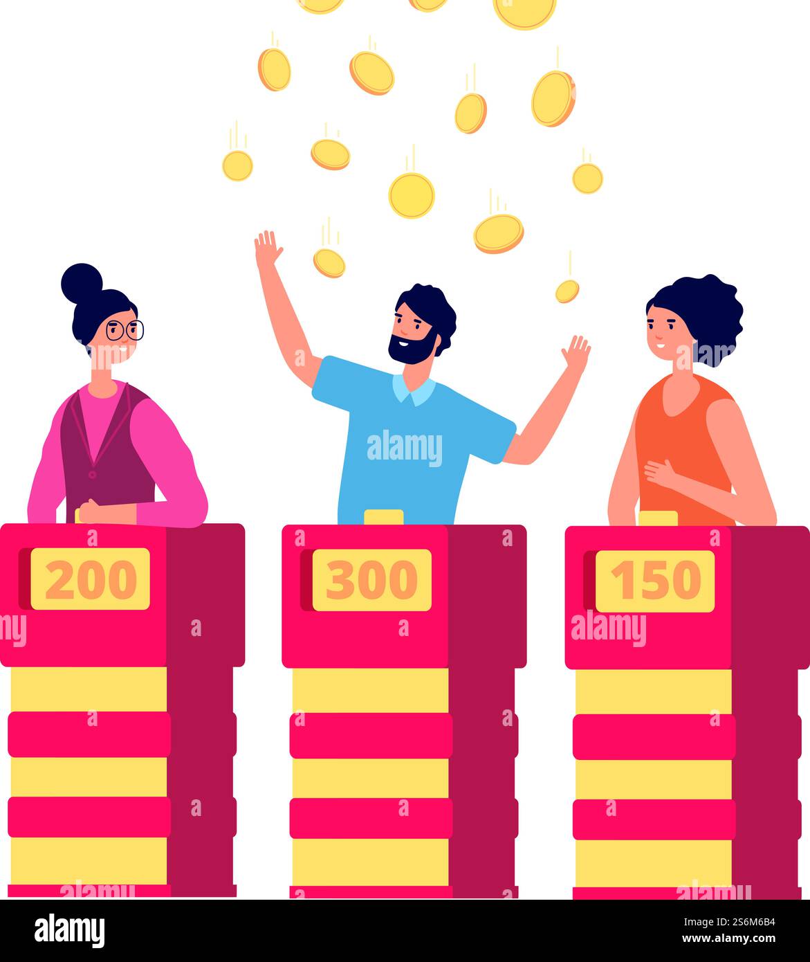 Tv show winner. Trivia quiz game program, isolated player competition ...