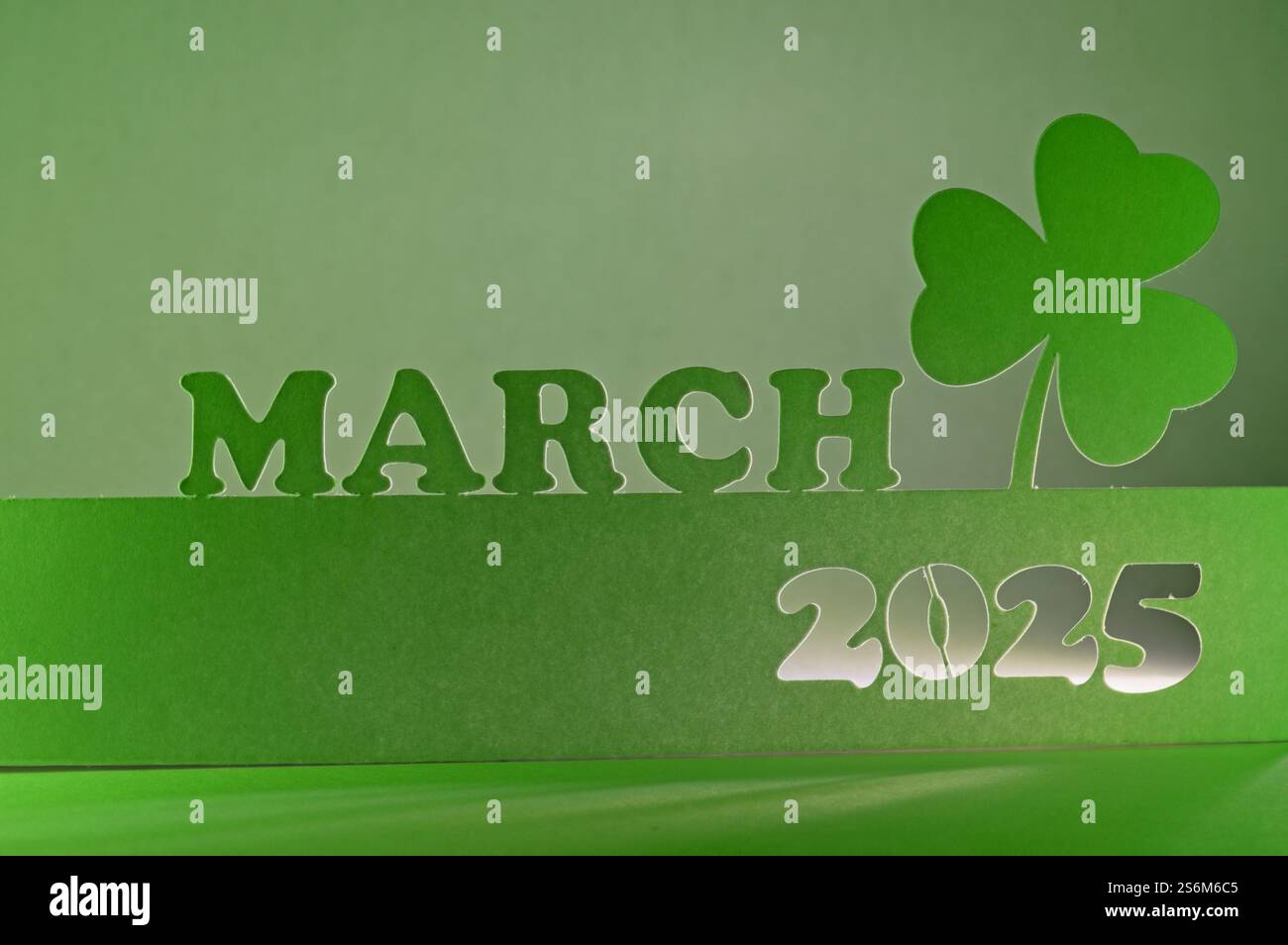 Cutout of clover for the month of March 2025 Stock Photo - Alamy