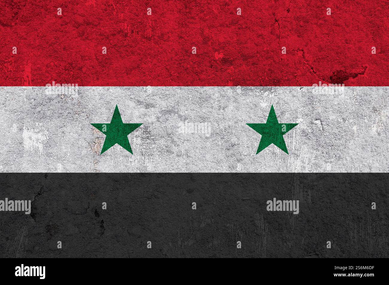 Syrian flag on weathered concrete Stock Photo - Alamy