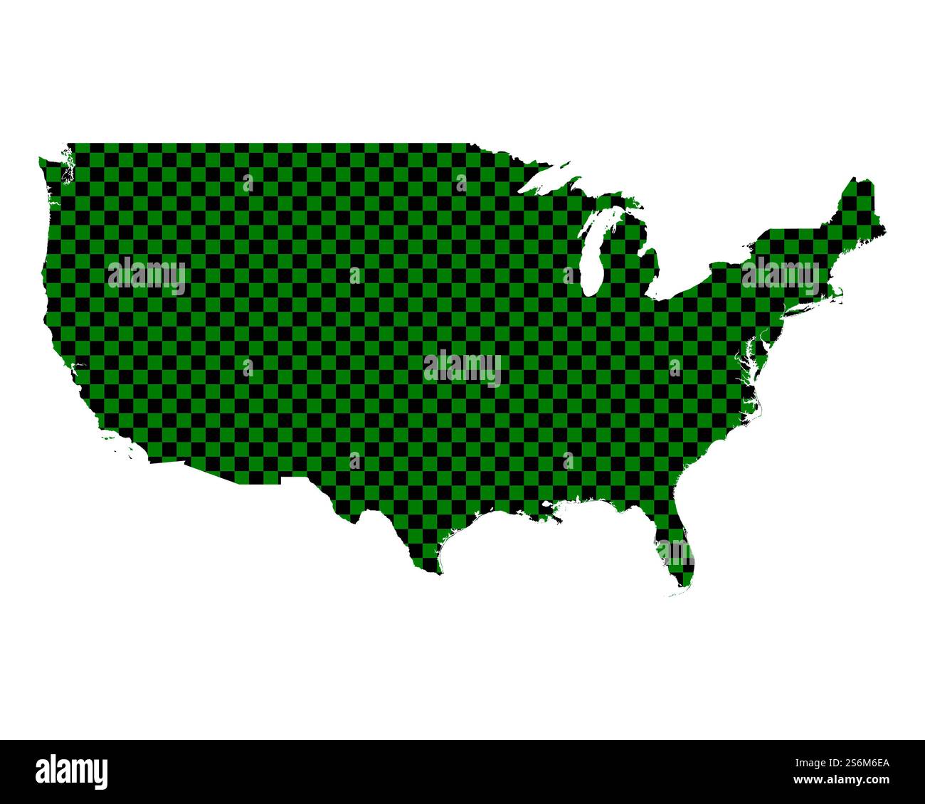 Map of the USA in checkerboard pattern Stock Photo - Alamy