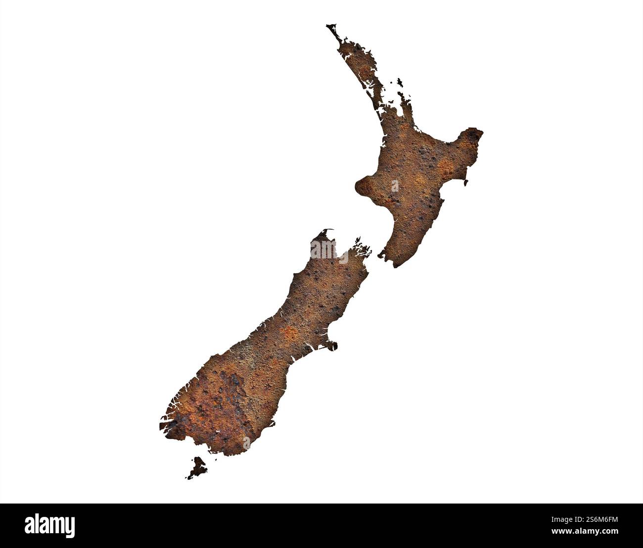 Map of New Zealand on rusty metal Stock Photo - Alamy