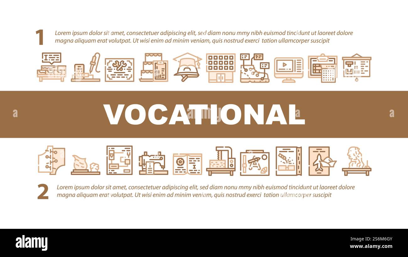 Stationery Equipment Landing Web Page Header Banner Template Vector ...