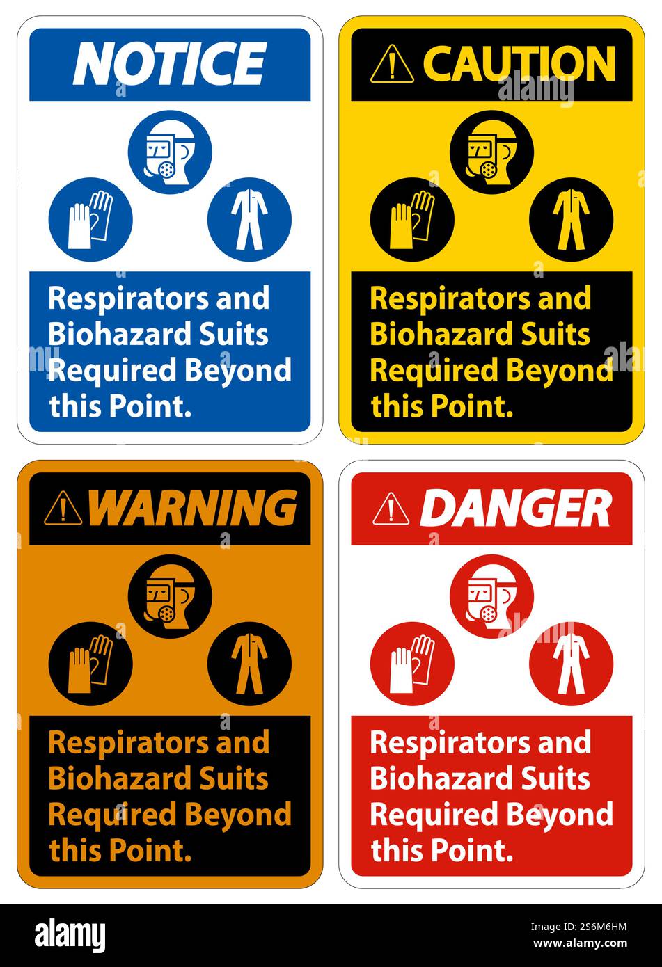Warning PPE Sign Respirators And Biohazard Suits Required Beyond This ...