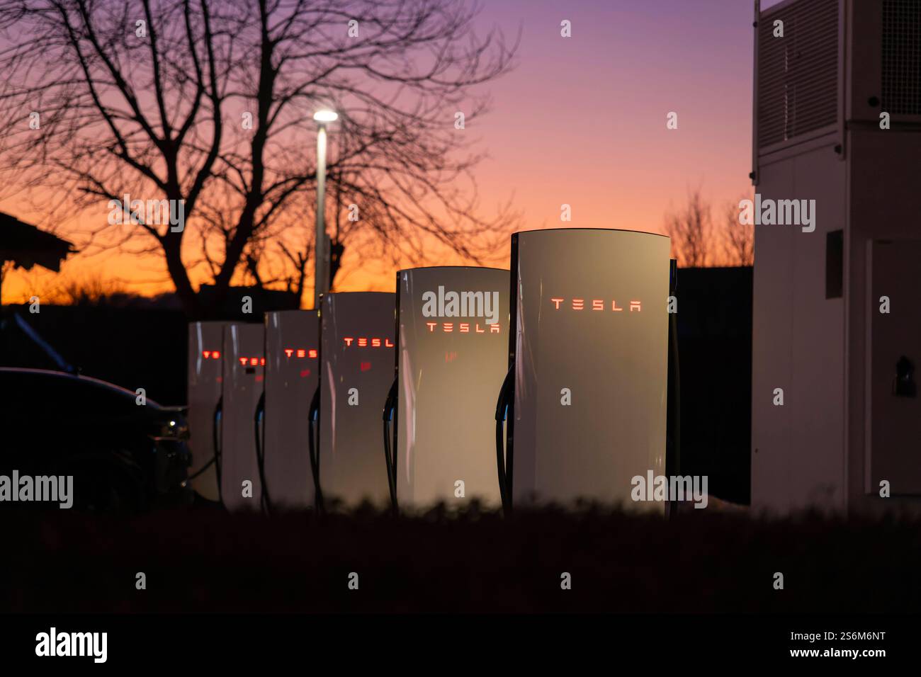 16.01.2025, Bernau am Chiemsee, Felden Bayern, Die US-Firma Tesla hat ...