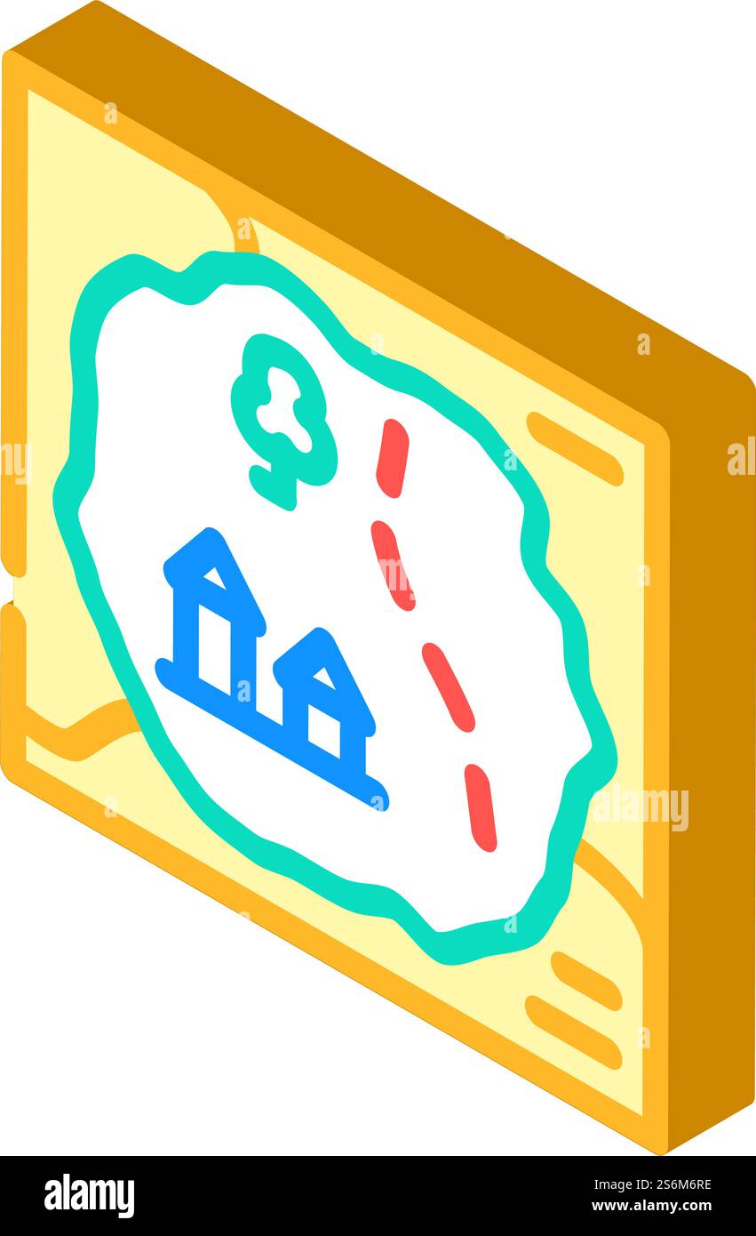 vintage map fairy tale isometric icon vector. vintage map fairy tale ...