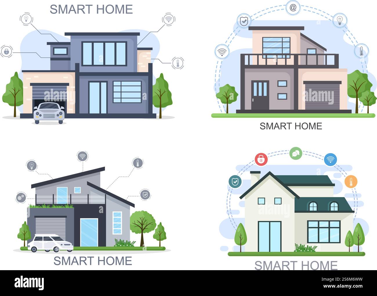 Smart Home Technology House Control System Of Lighting, Heating ...