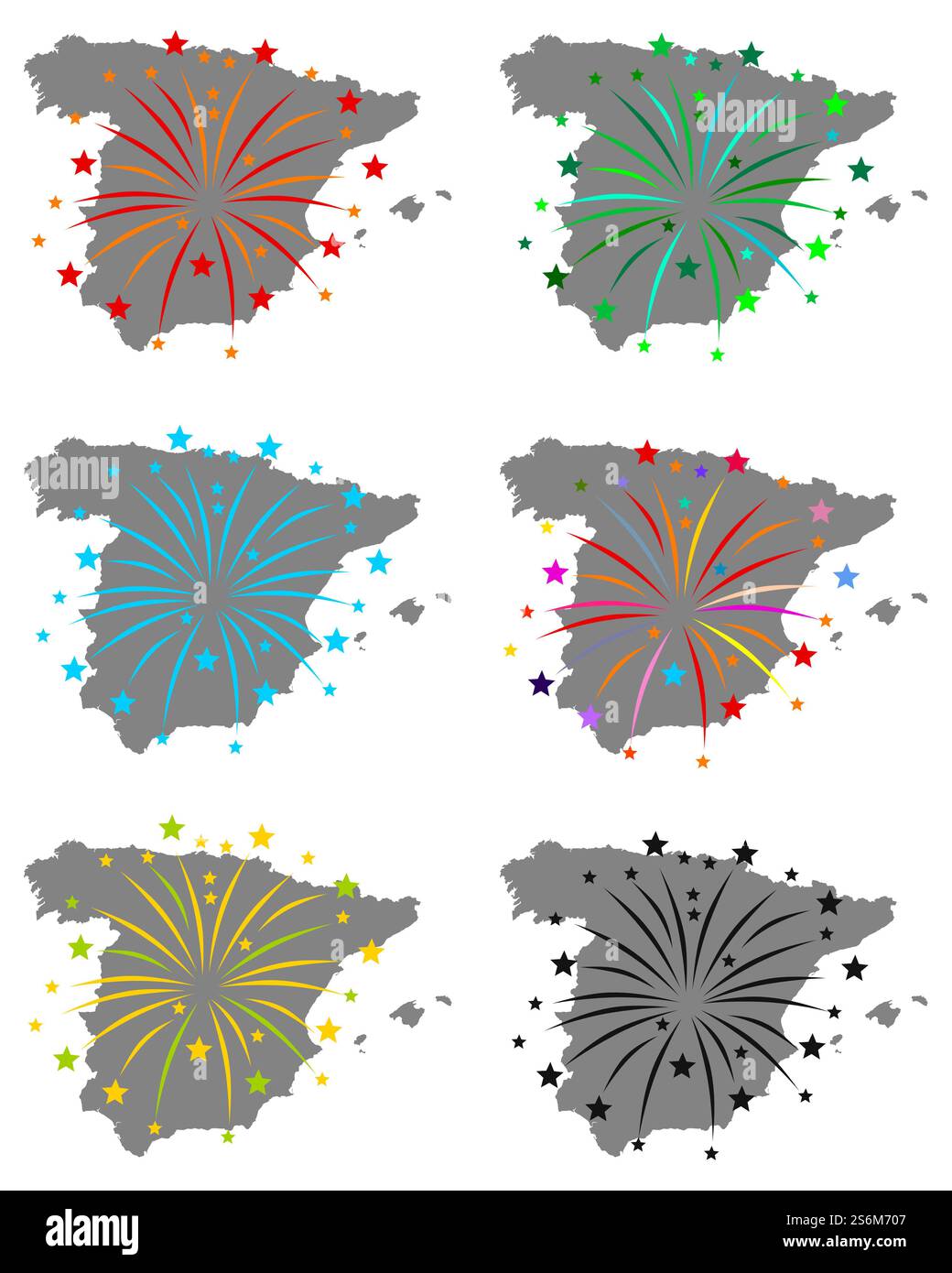 Maps of Spain with fireworks Stock Photo - Alamy