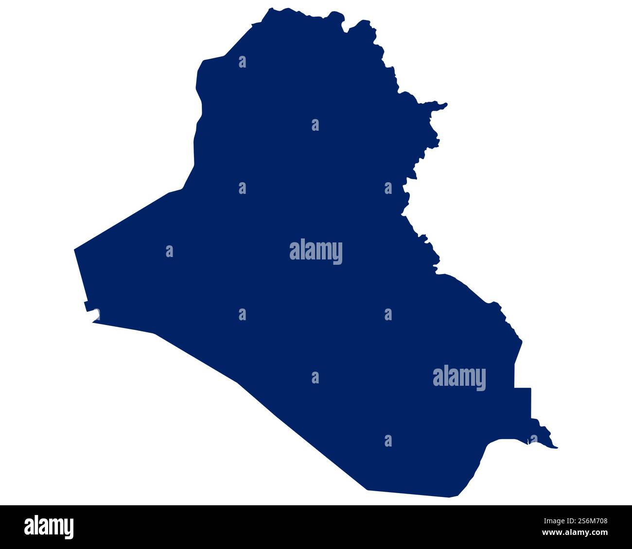 Map of Iraq in blue color Stock Photo - Alamy