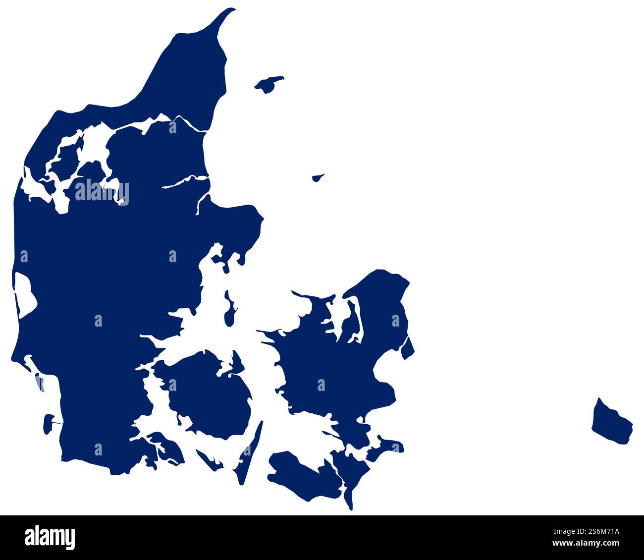 Map of Denmark in blue color Stock Photo - Alamy