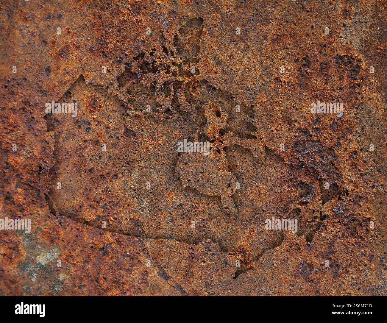 Map of canada on rusty metal hi-res stock photography and images - Alamy