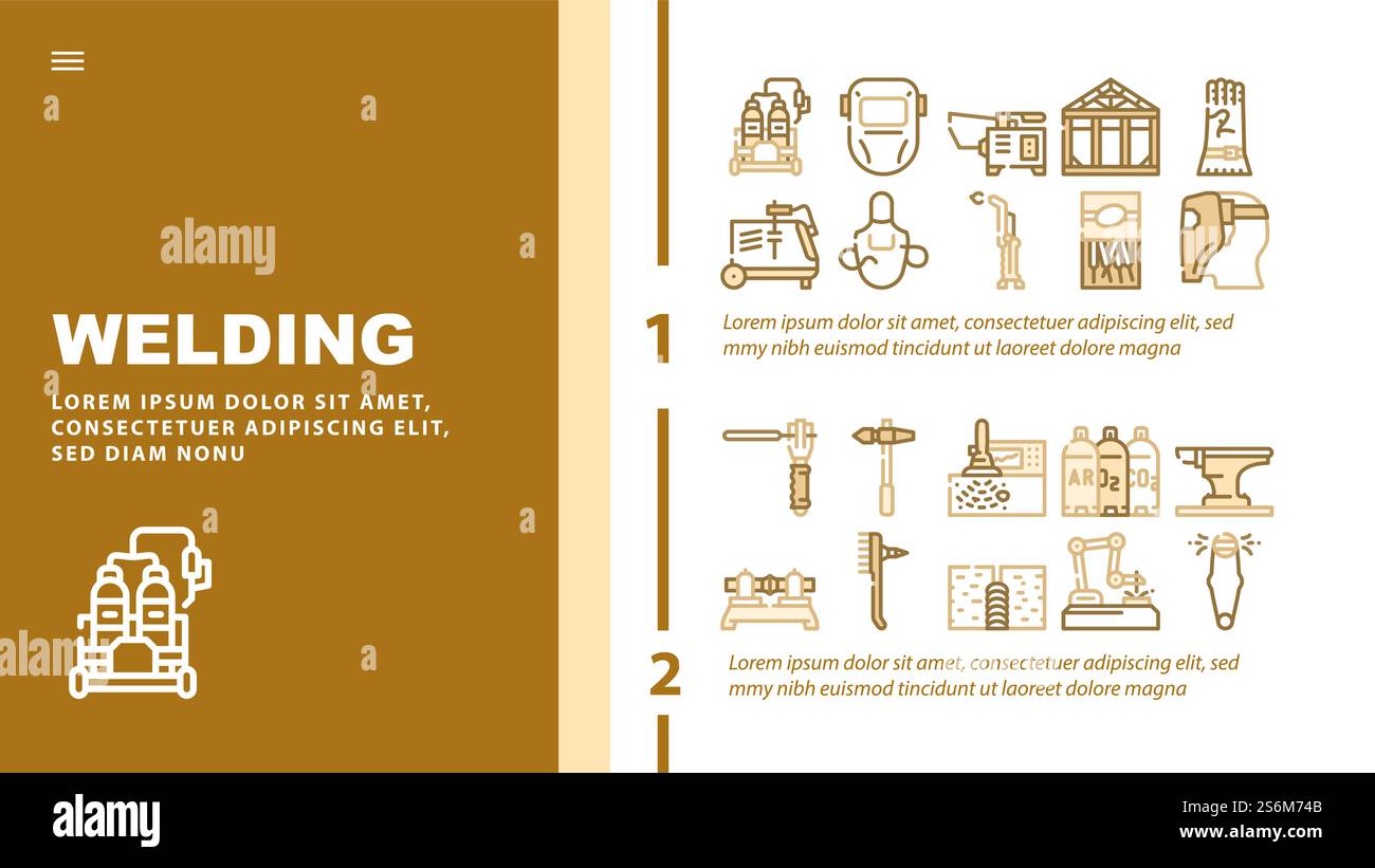 Journalist Accessories Landing Web Page Header Banner Template Vector ...