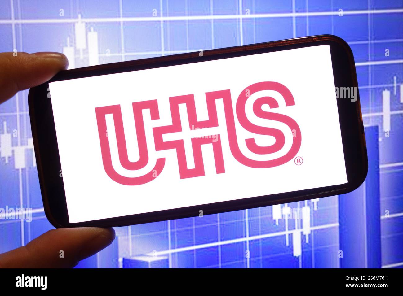 In this photo illustration, the Universal Health Services company logo ...