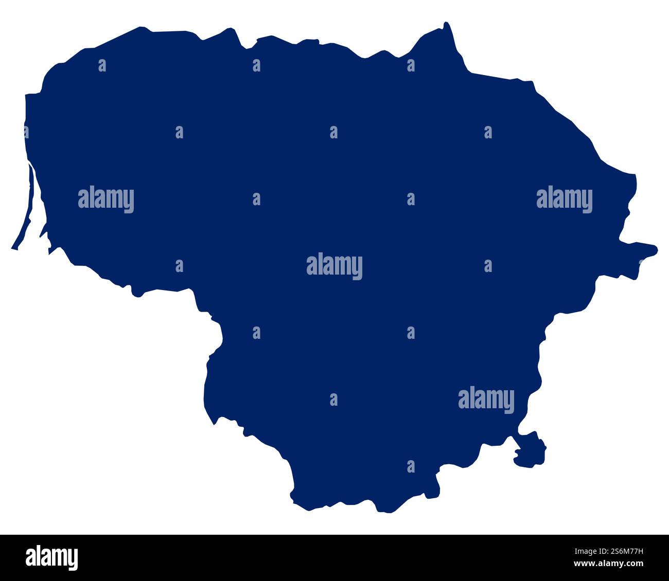 Map of Lithuania in blue color Stock Photo - Alamy