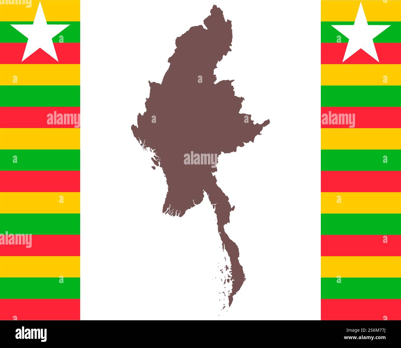 Map myanmar flag illustration hi-res stock photography and images - Alamy