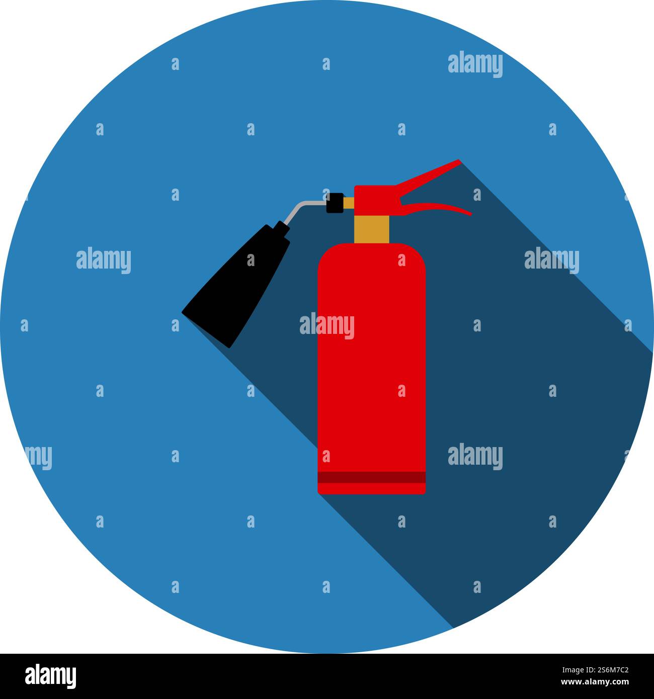 Fire Extinguisher Icon. Flat Circle Stencil Design With Long Shadow ...