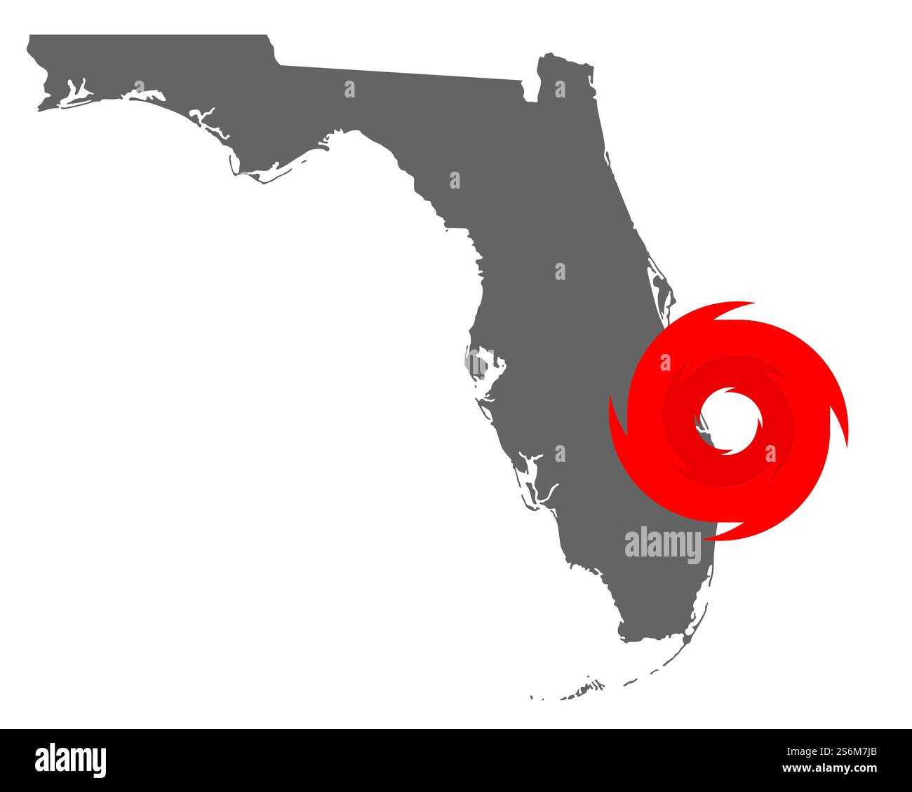 Map of Florida and hurricane symbol Stock Photo - Alamy