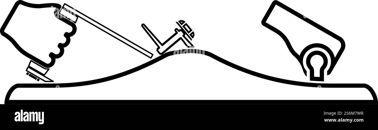 Jointer jack plane in hand holding tool use Arm using instrument with ...