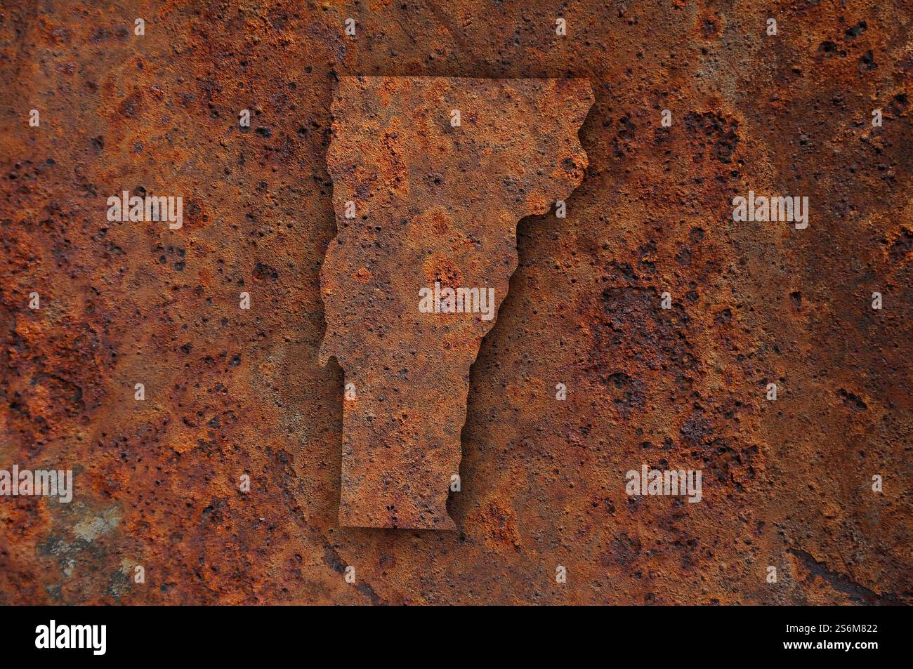 Map of vermont on rusty metal hi-res stock photography and images - Alamy