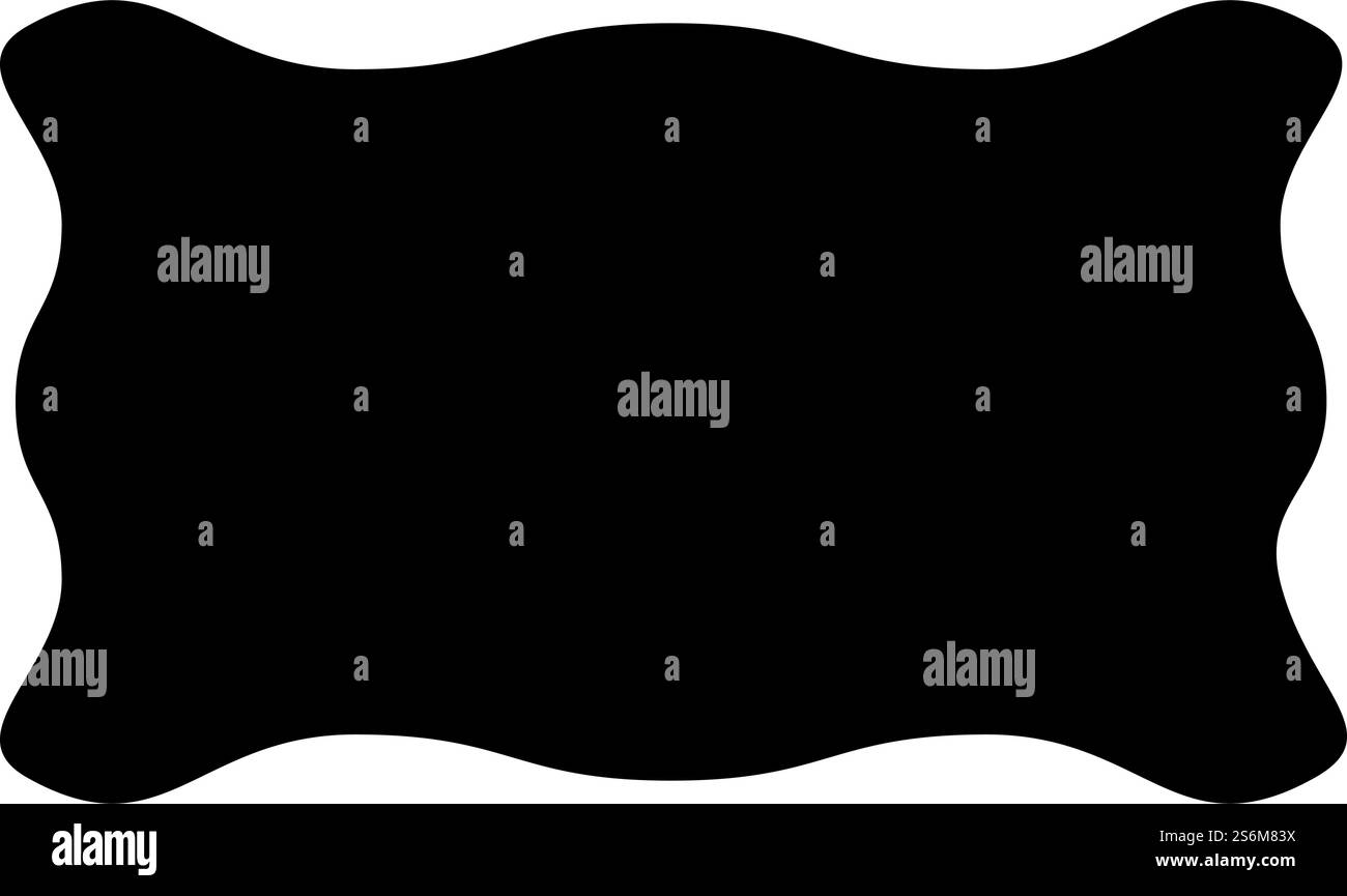 Rectangular banner layout wave shape frame application poster Blank ...