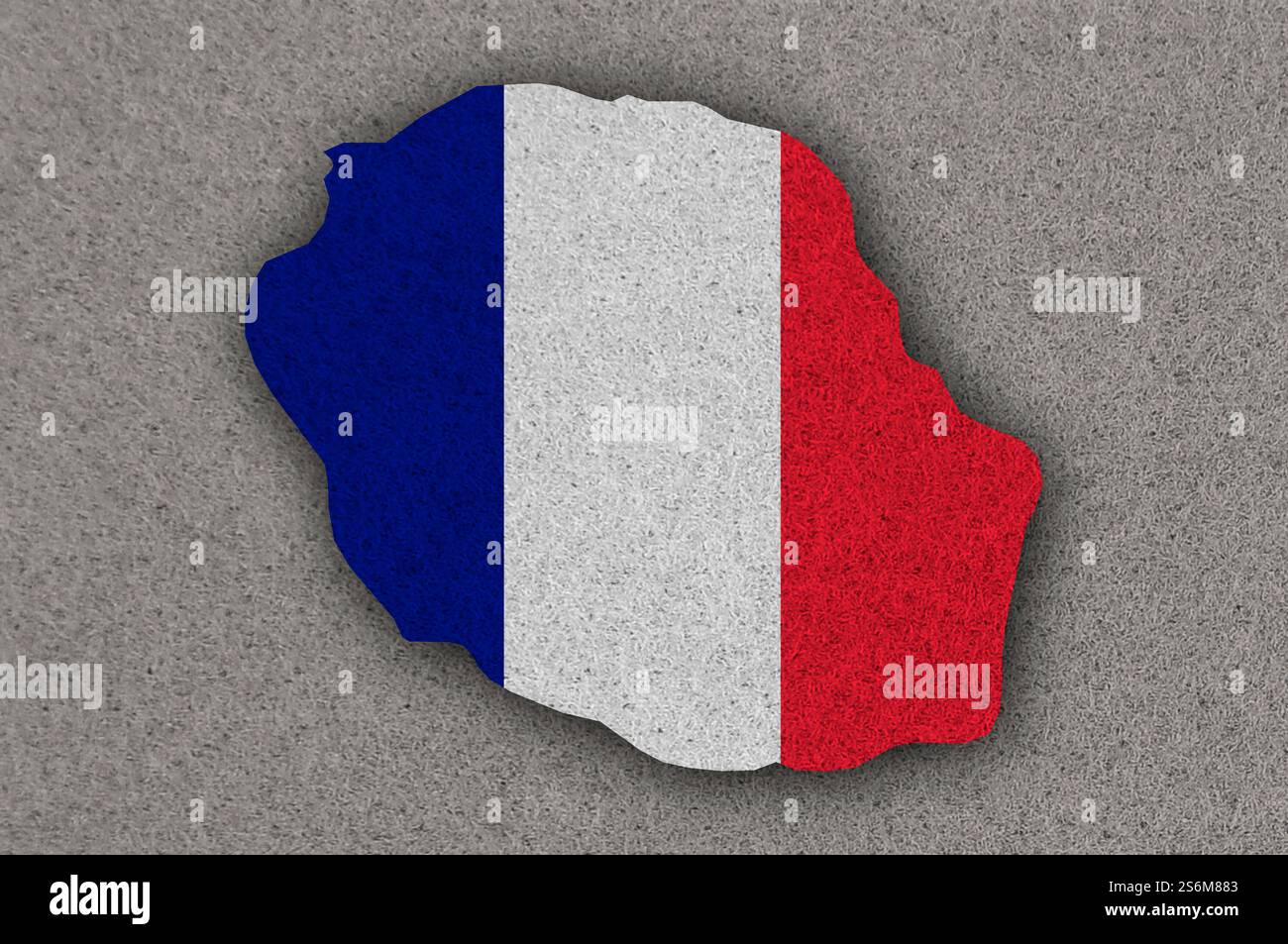 Map and flag of La Reunion on felt Stock Photo - Alamy