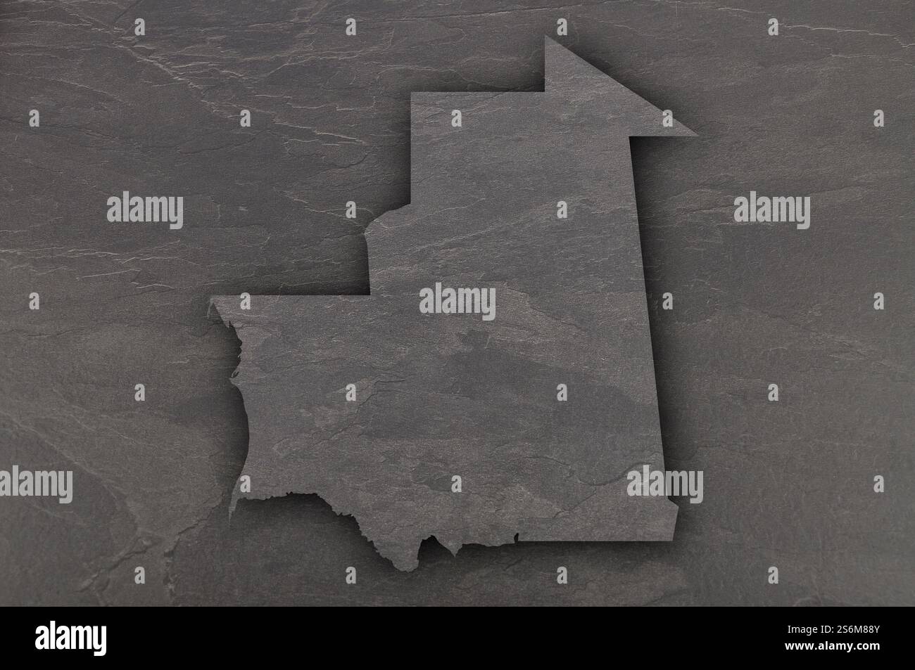 Map of Mauritania on dark slate Stock Photo - Alamy